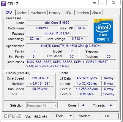 価格.com - 『CPU-Z』インテル Core i5 4690 BOX アテゴン乗りさんのレビュー・評価投稿画像・写真「久々のIntel ...