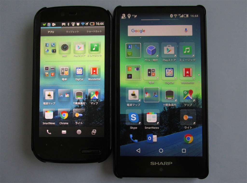 価格.com - 『左が4インチ、右が本機。シャープの独自メニューですが、互換性は高い。』シャープ AQUOS SH-M02 SIMフリー ...
