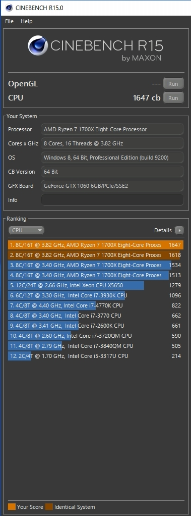 価格.com - 『CINEBENCH R15 1700X』AMD Ryzen 7 1700X BOX パイルさんのレビュー・評価投稿画像 ...