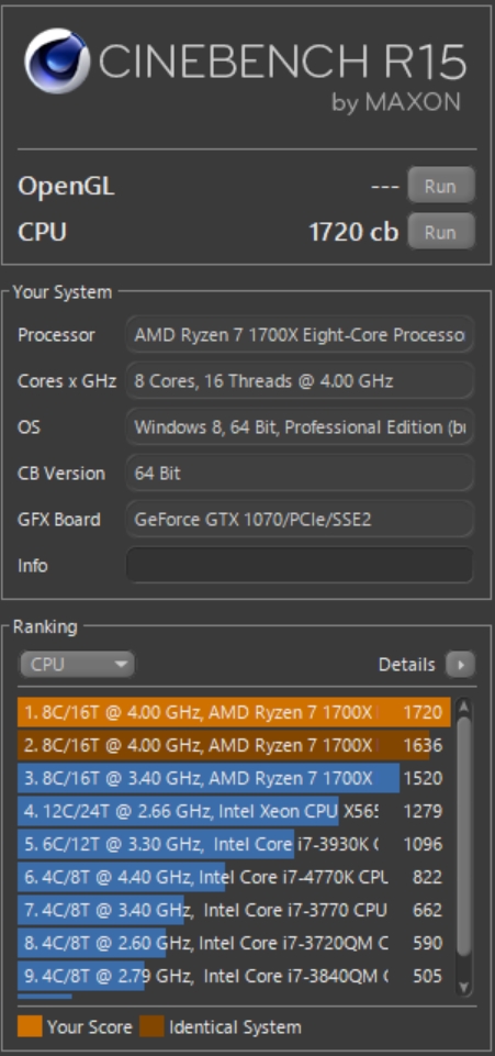 価格.com - 『CINEBENCH 1720cb』AMD Ryzen 7 1700X BOX CherryBlossom1225さんの ...