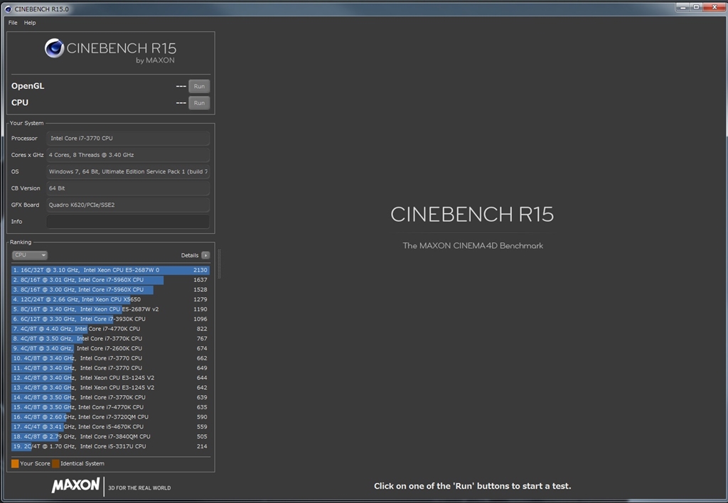 価格.com - 『CINEBENCH R15』インテル Core i7 5960X Extreme Edition BOX やべ社長さんの ...