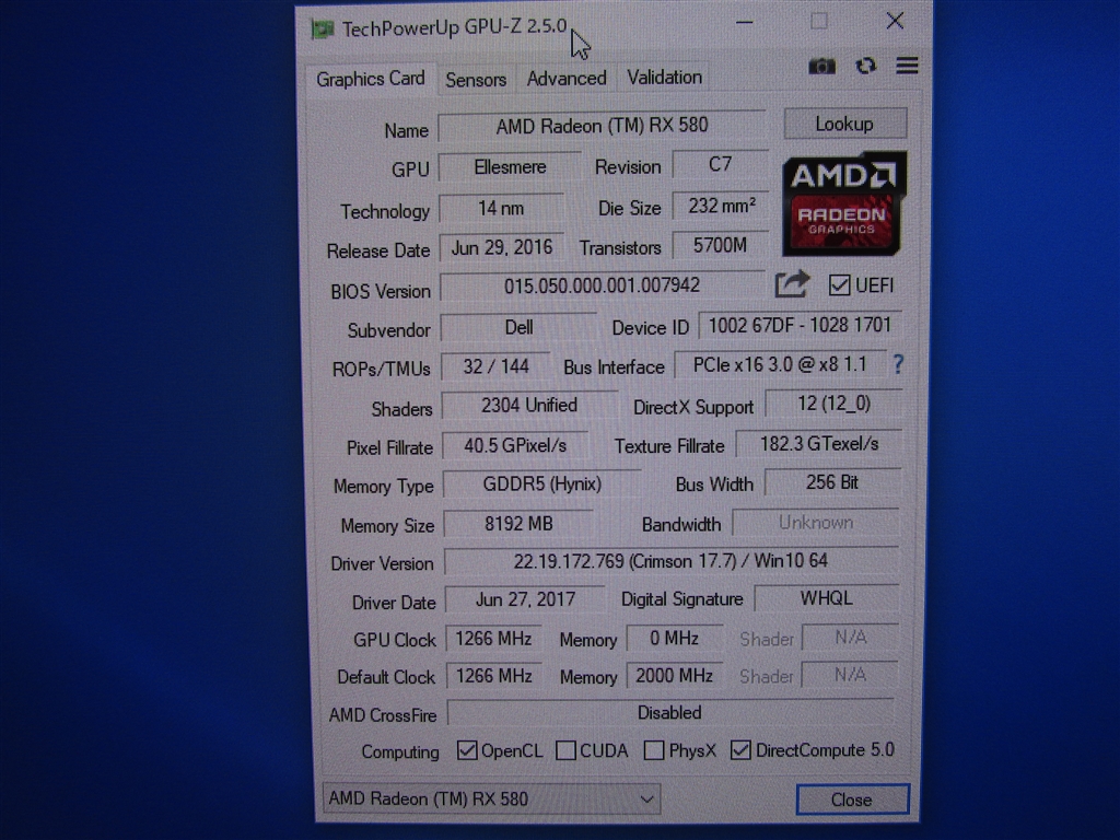 価格.com - 『GPU-Zによる解析。名前以外はRX480を表す数値です。』Dell Inspiron ゲーミング デスクトップ プラチナ ...
