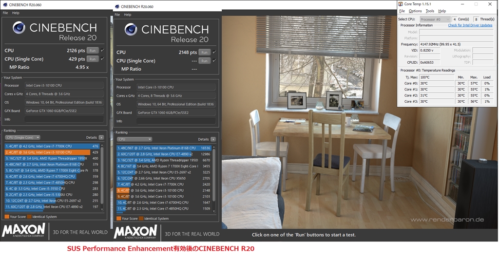 価格.com - 『ASUS Performance Enhancement有効後』インテル Core i3 10100 BOX 海ザルMAX ...