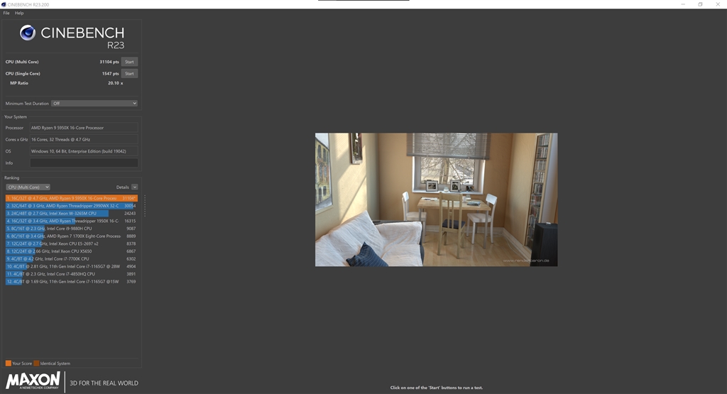 価格.com - 『Cinebench R23 benchmark 1.35V 4.7GHz定格』AMD Ryzen 9 5950X BOX ...