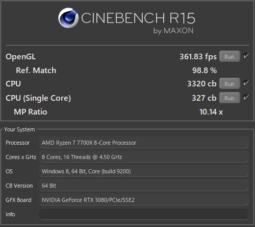 価格.com - 『Cinebench R15』AMD Ryzen 7 7700X BOX alphant9さんのレビュー・評価投稿画像・写真 ...