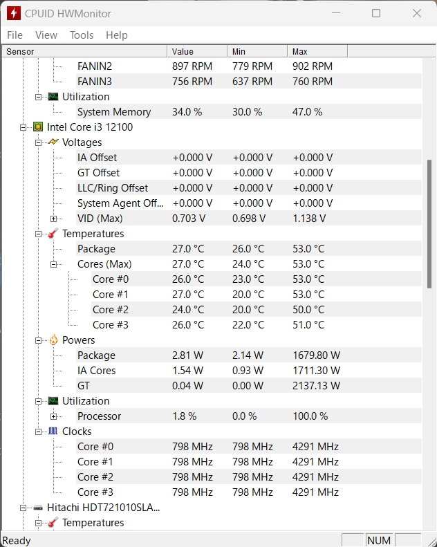 価格.com - 『CPUID HWMonitor』GIGABYTE B660M DS3H DDR4 (B660 1700 MicroATX ...