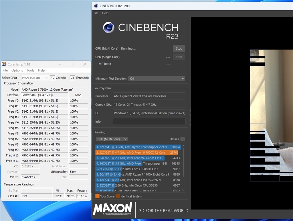価格.com - 『PBO AUTO CinebenchR23マルチ実行中』AMD Ryzen 9 7900X BOX pro8cehsvさん ...