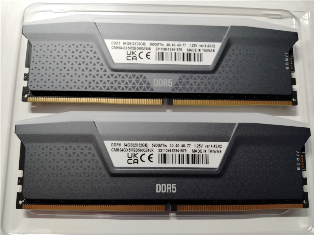 価格.com - Corsair CMH64GX5M2B5600Z40K [DDR5 PC5-44800 32GB 2枚組] 春脳。さんの ...