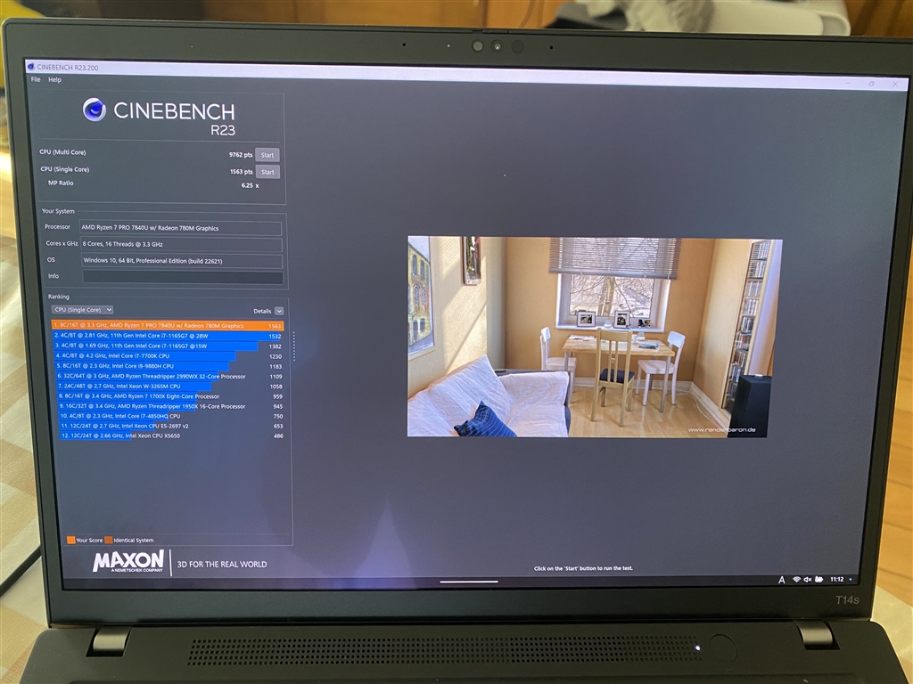 価格.com - 『CineBench』Lenovo ThinkPad T14s Gen 4 AMD Ryzen 7 PRO 7840U ...