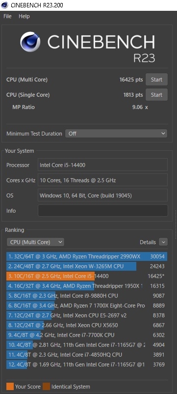 価格.com - 『i5-14400・CINEBENCH R23測定値です。』インテル Core i5 14400 BOX うたたね猫さんの ...