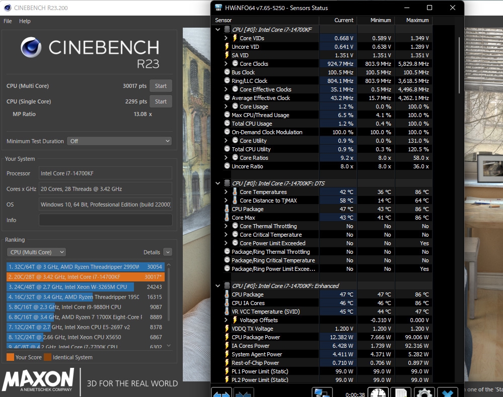 価格.com - 『CineR23 14700KF(Max5.8GHz 5.22GHz 1.270V Offset-0.31 0.33V 99W Level4) 26℃』インテル Core ...