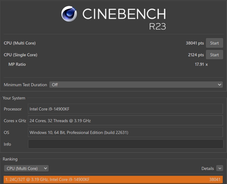 価格.com - 『CINEBENCH_R23の結果』インテル Core i9 14900KF BOX shomajin55さんのレビュー ...