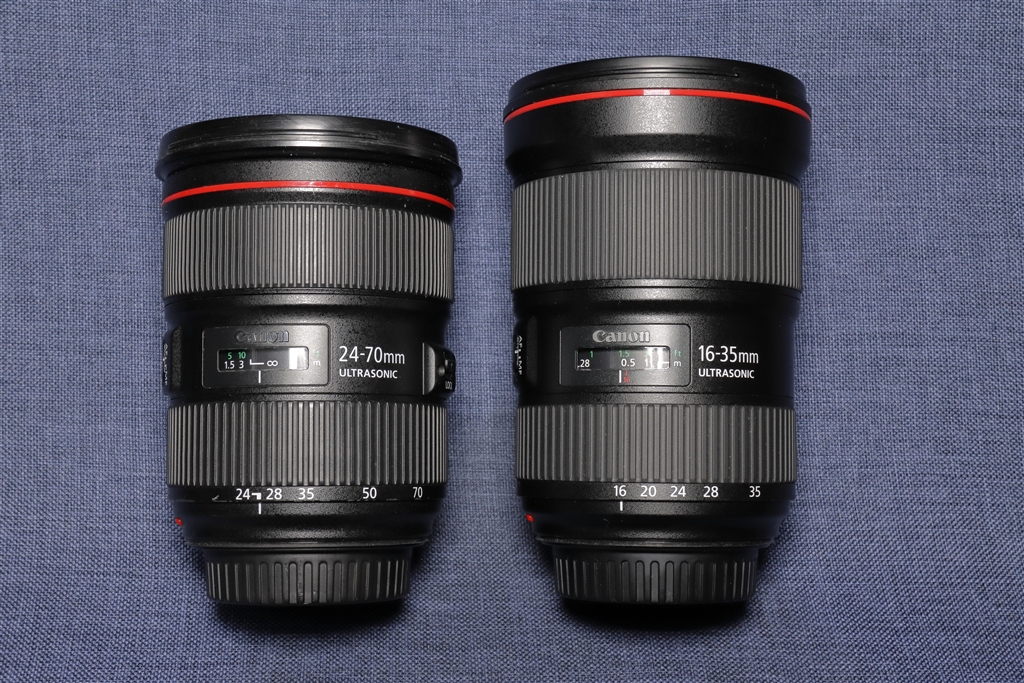 価格.com - 『EF24-70mm F2.8L II（左）と比較 当レンズの方がかなりデカイです』CANON EF16-35mm F2 ...