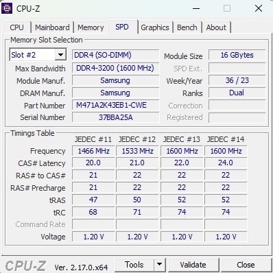 価格.com - サムスン M471A2K43DB1-CWE [SODIMM DDR4 PC4-25600 16GB] はじごんさんのレビュー ...