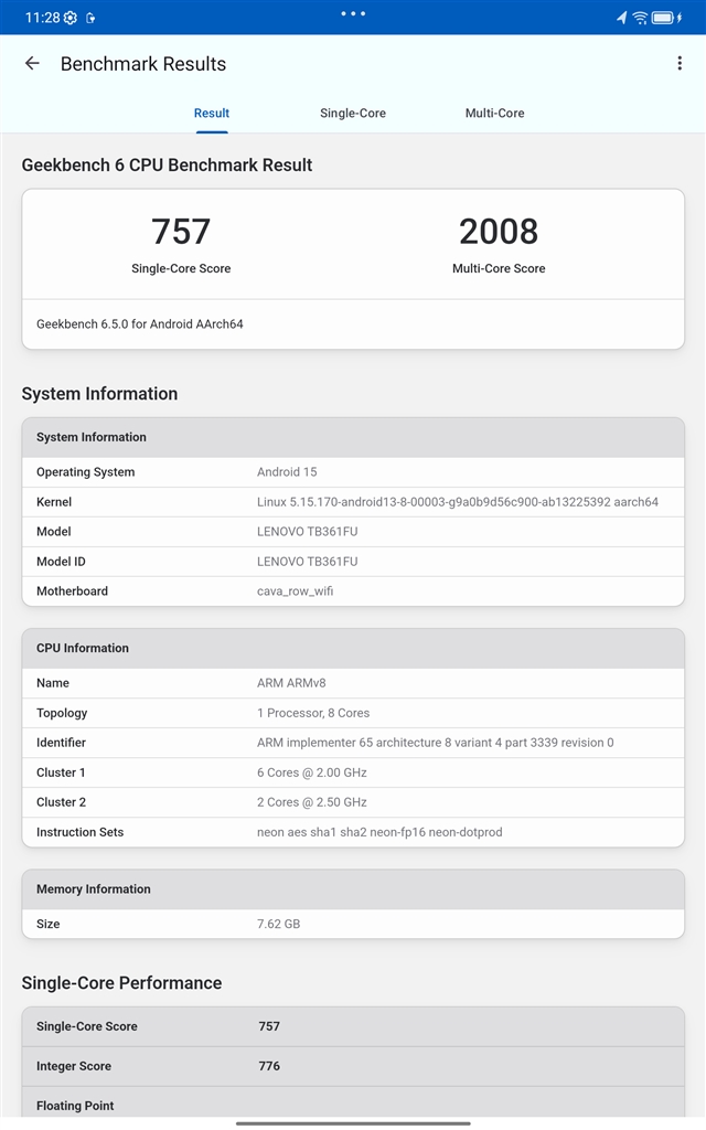 価格.com - 『「Geekbench 6」のMulti-Core Scoreは2008、Single-Core Scoreは757 ...